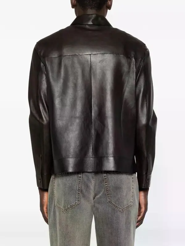 LEATHER AUTHORITY Pocket Zip Leather Jacket