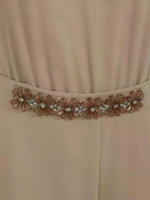 P.a.r.o.s.h Floral-embellished Jumpsuit - Neutrals