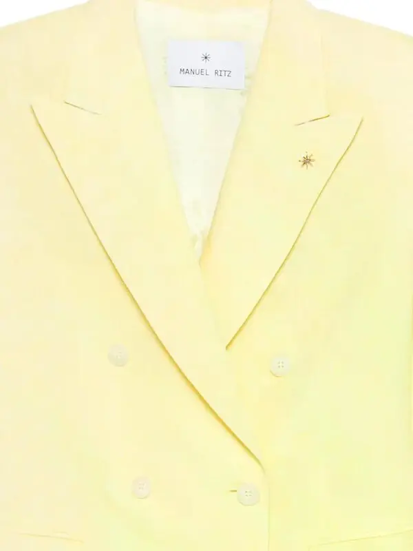 MANUEL RITZ Double-breasted Jacket - Yellow