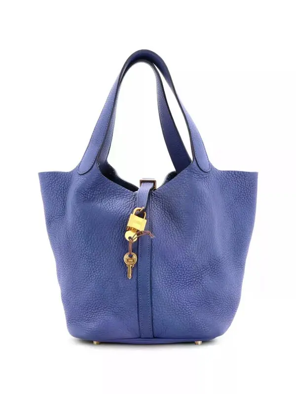 Hermès Picotin Lock Clemence Mm Bucket Bag - Blue