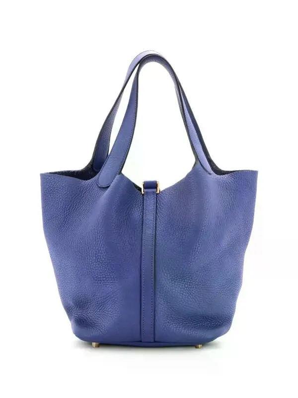 Hermès Picotin Lock Clemence Mm Bucket Bag - Blue