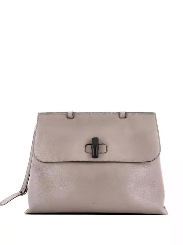 Gucci Bamboo Daily Top Handle Large Satchel - Grey