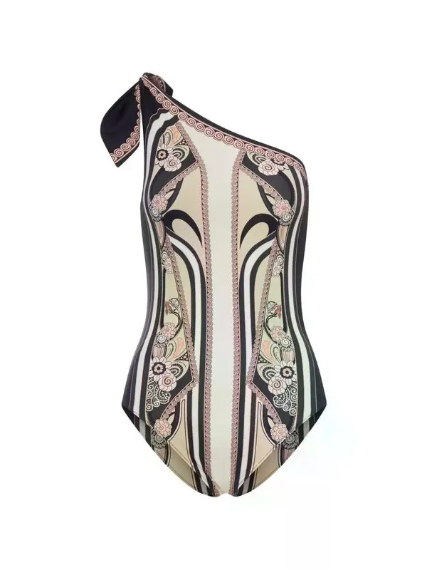 La DoubleJ One-shoulder Knotted Swimsuit - Neutrals