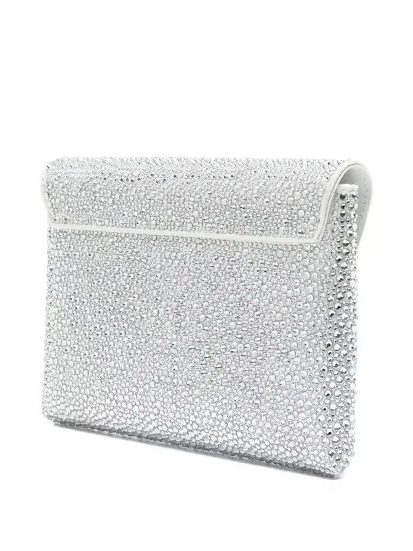 Versace La Medusa Crystal Envelope Clutch - Silver