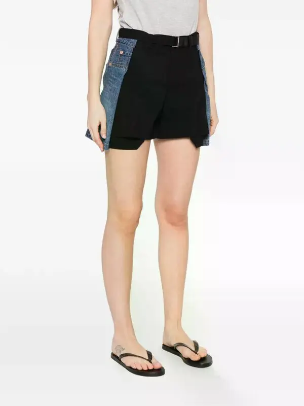 Sacai Denim-panel Shorts