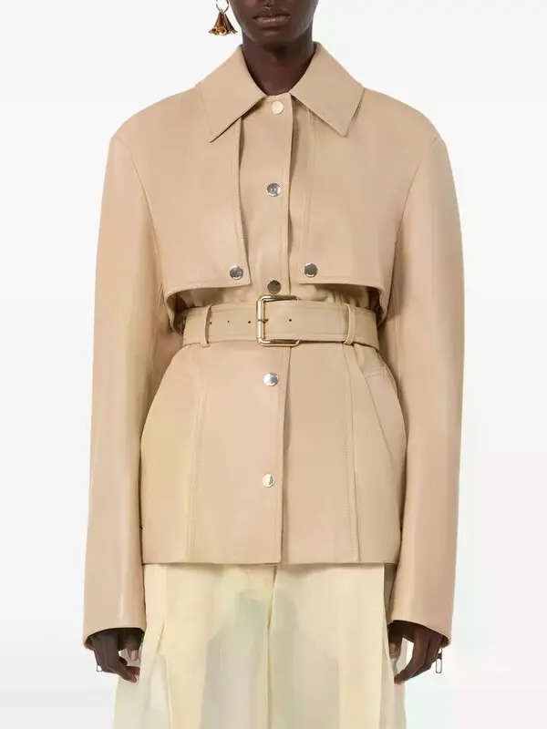 Sportmax Leather Two-piece Jacket - Neutrals