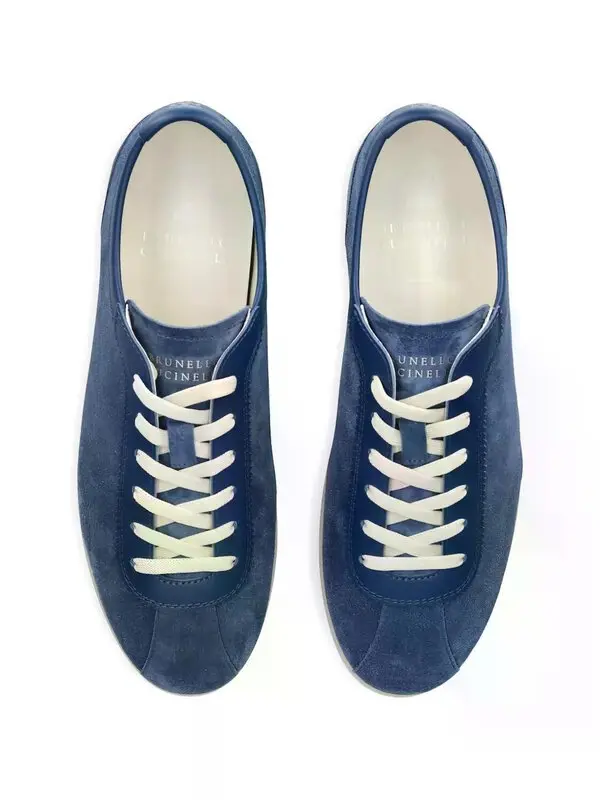 Brunello Cucinelli Lace-up Leather Sneakers - Blue