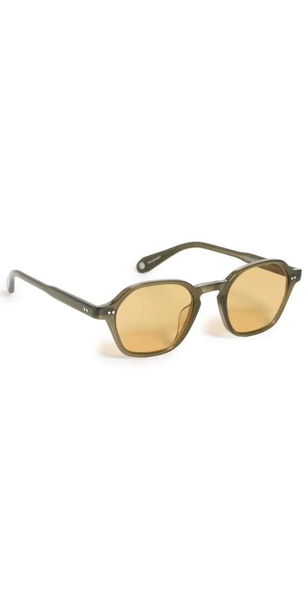 Garrett Leight Temescal Square Frame Sunglasses - Evgrn/sfpmp