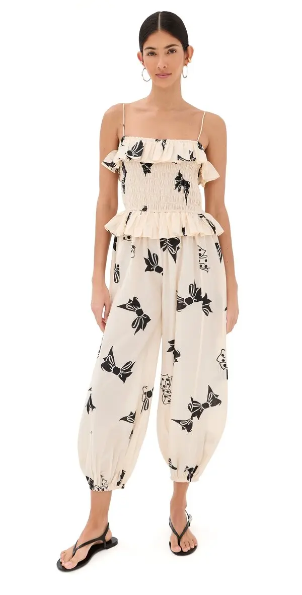 Alix Of Bohemia Vera Black Tie Jumpsuit - Off-white