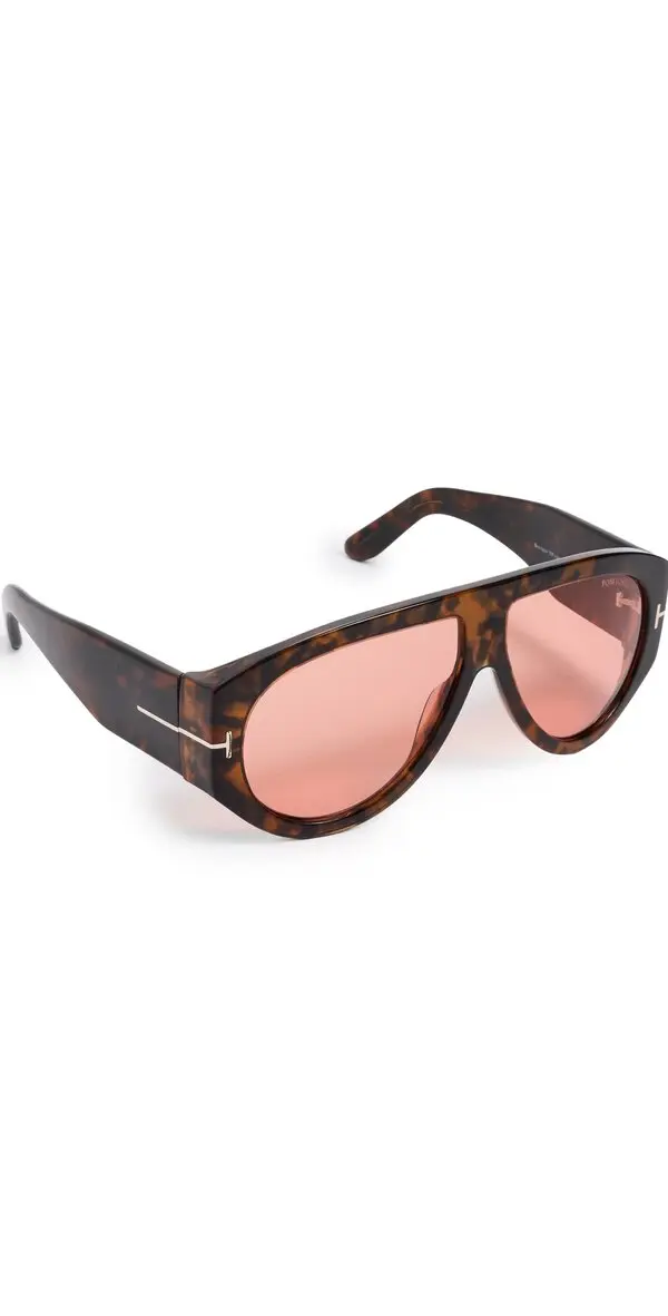 TOM FORD Bronson Aviator Sunglasses - Shiny Dark Havana