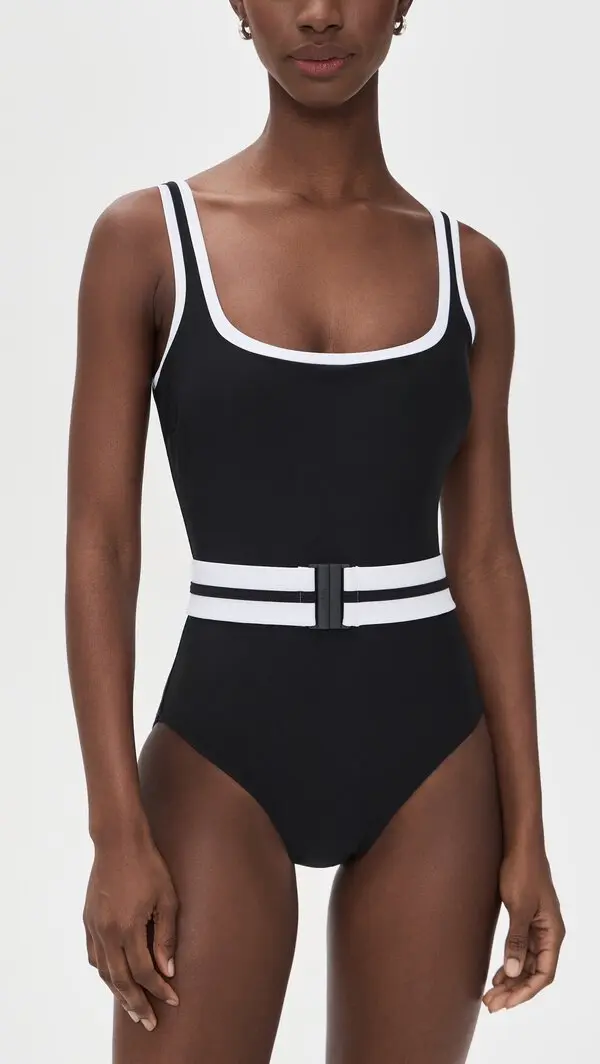 STYLEST Dreamsculpt Piped Square Neck One Piece Swimsuit