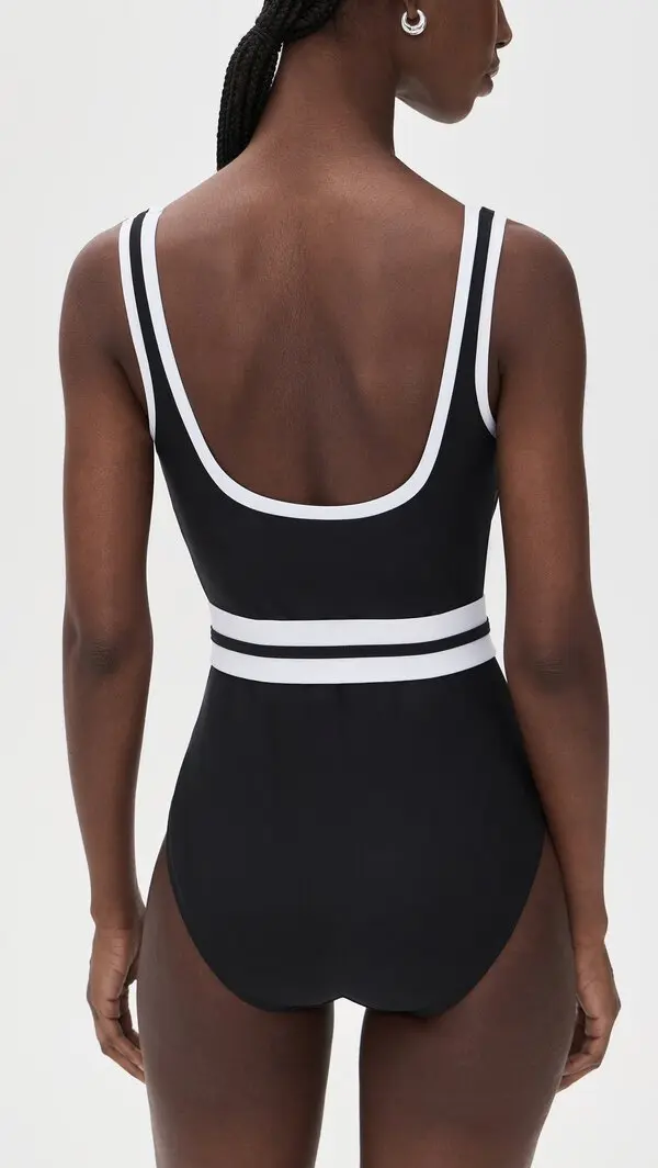 STYLEST Dreamsculpt Piped Square Neck One Piece Swimsuit