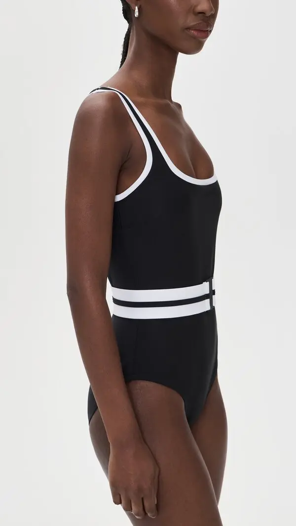 STYLEST Dreamsculpt Piped Square Neck One Piece Swimsuit