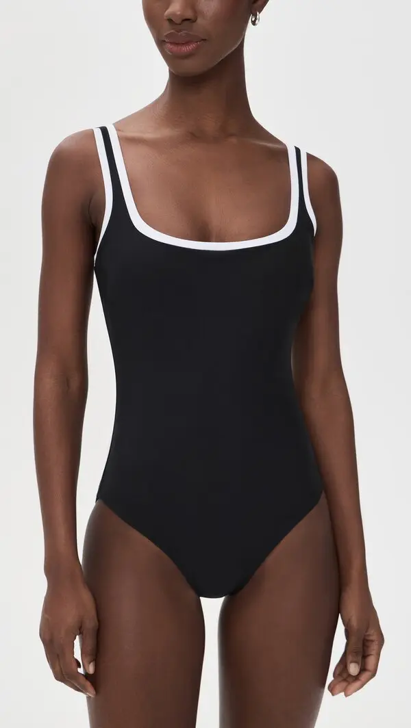 STYLEST Dreamsculpt Piped Square Neck One Piece Swimsuit