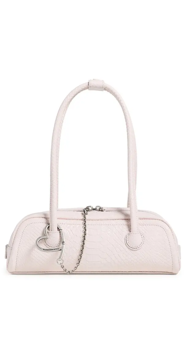 MARGESHERWOOD Soft Boston East West Mini Bag - Pale Pink Python Cracked