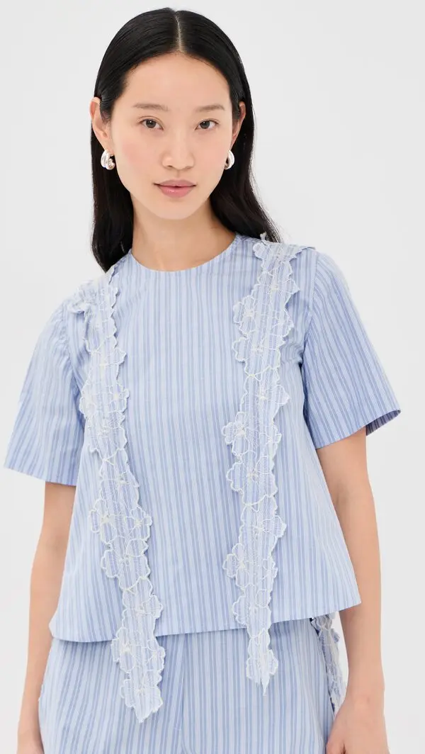 KIKA VARGAS Ronke Stripe Poplin Top