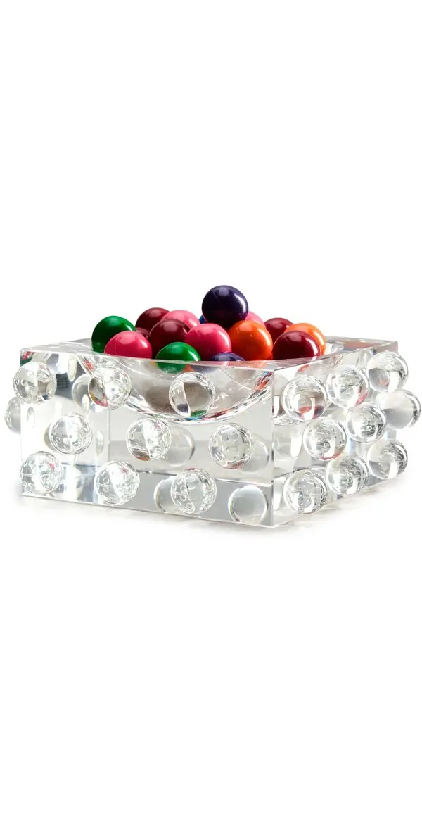 TIZO DESIGN Crystal Glass Bowl With Ball Details - Clear