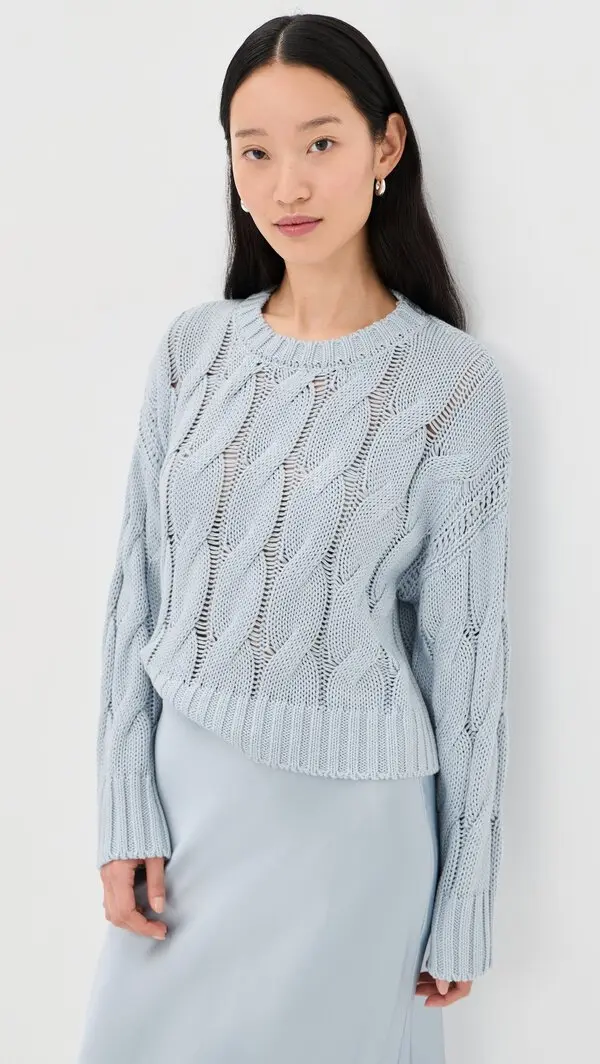 Sablyn Tristan Crewneck Cable Pullover
