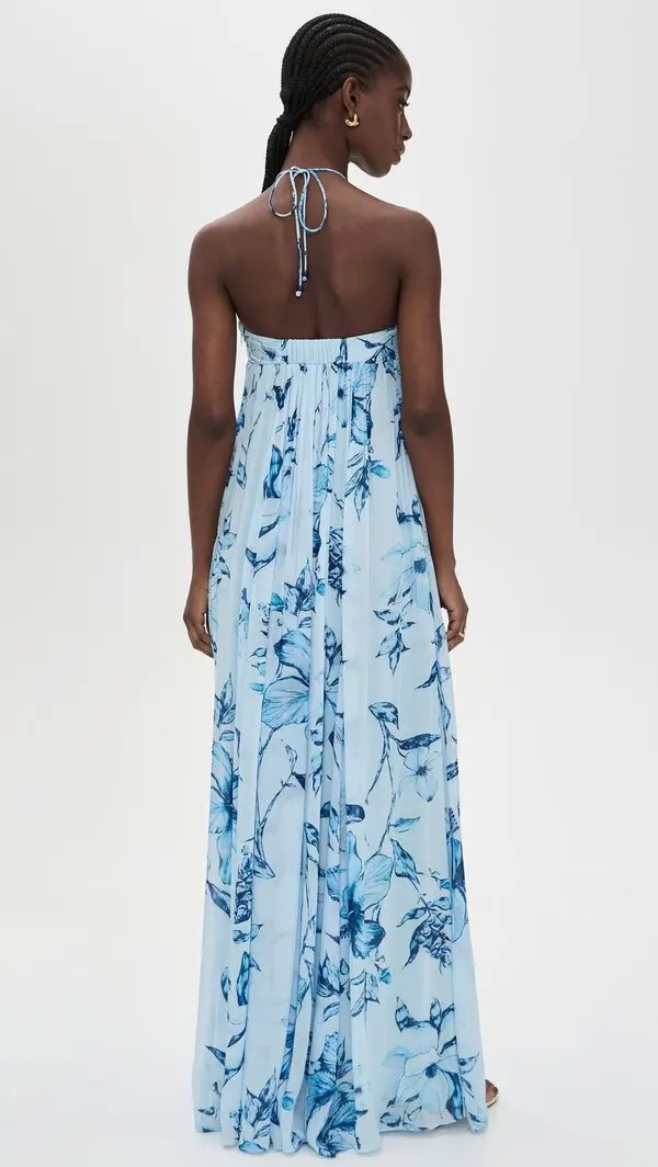 Rococo Sand Strapless Sweetheart Floral Print Maxi Dress