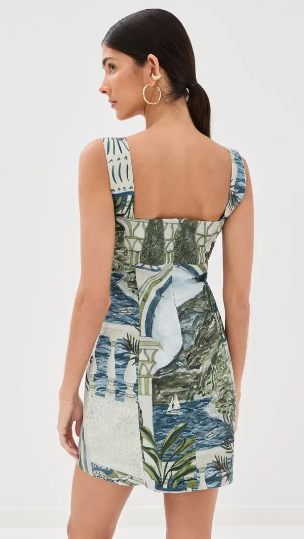 ISLA & WHITE Serra Dress Printed Square Neck Mini Dress