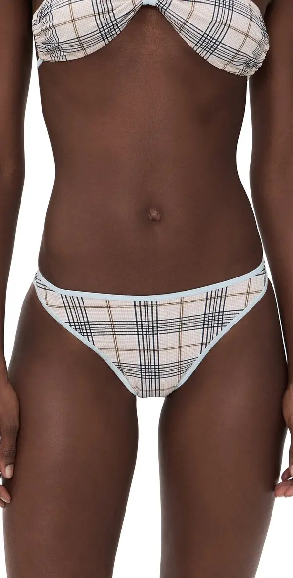 Lioness Bella Bikini Bottoms - Beige Plaid