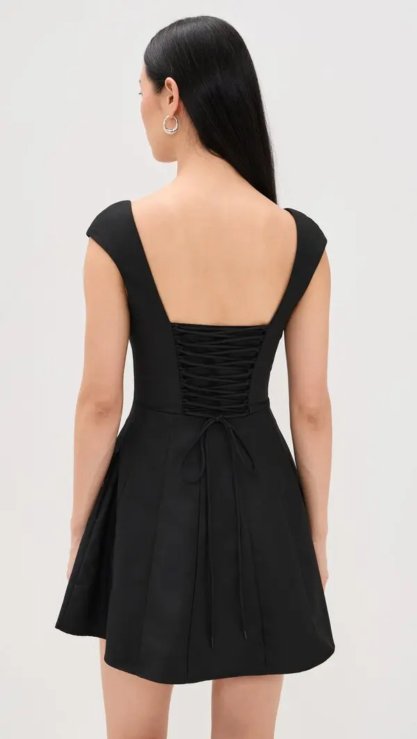 Guizio Leila Twill Mini Dress - Black