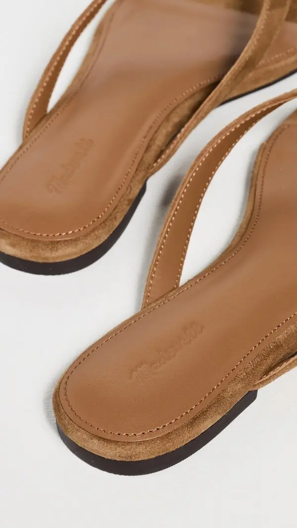 Madewell Iggy Suede Thong Sandals - Glazed Walnut