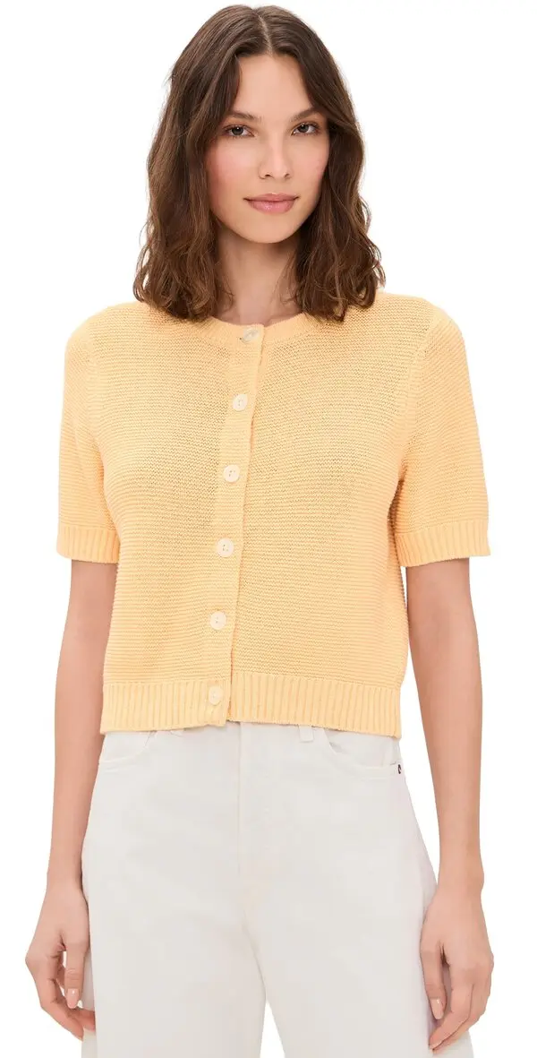 ALEX MILL Elle Linen Cotton Cardigan - Honey Biscuit