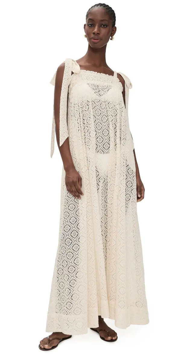 CONIGLIO PALM BEACH Lace Maxi Dress - Natural