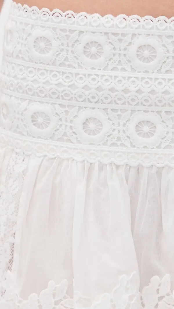 GUIZIO Lace Trim Mini Skirt