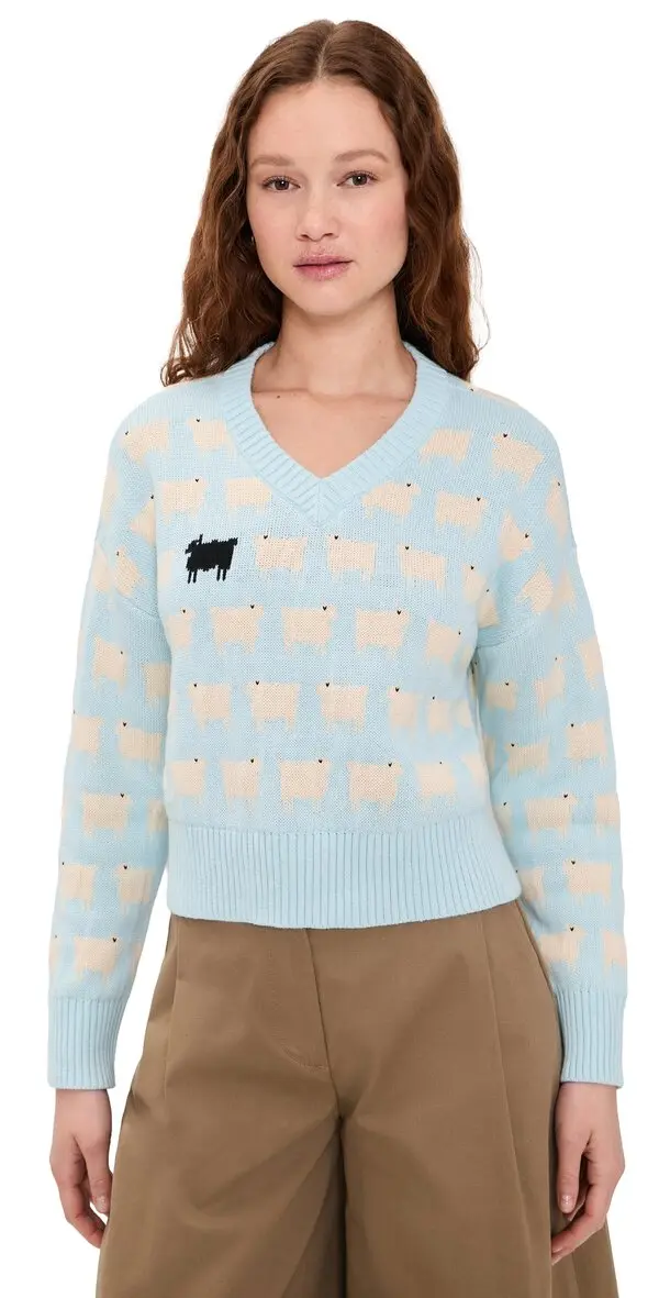 ROWING BLAZERS Sheep Pattern Pullover - Blue
