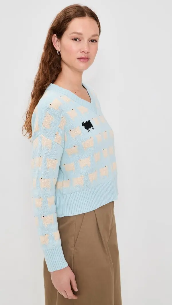 ROWING BLAZERS Sheep Pattern Pullover - Blue