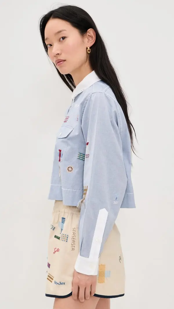 Sea Claira Embroidered Button Down Shirt