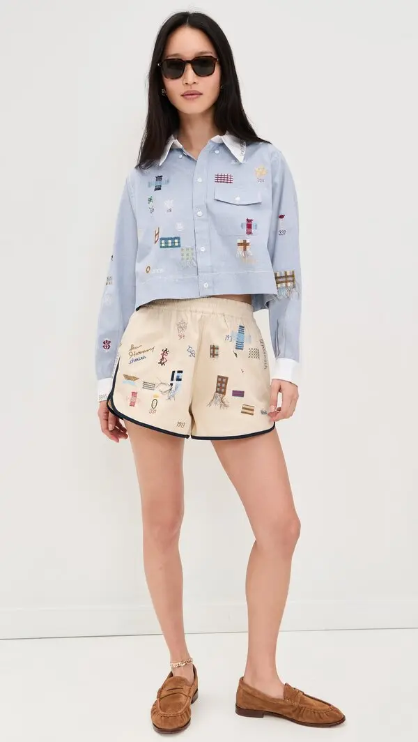 Sea Claira Embroidered Button Down Shirt