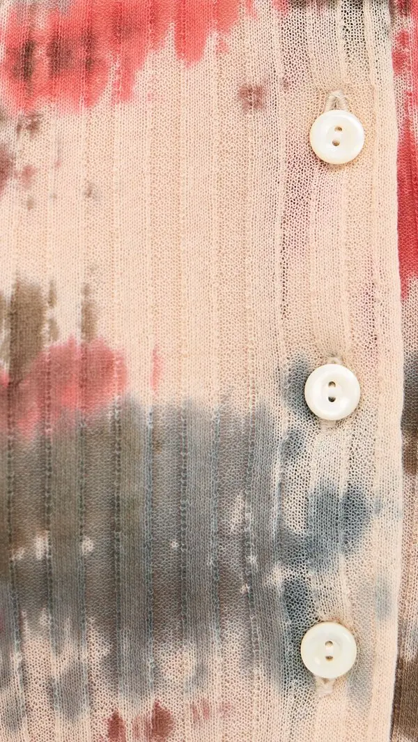 Rodebjer Tie-dye Ribbed Knit Cardigan