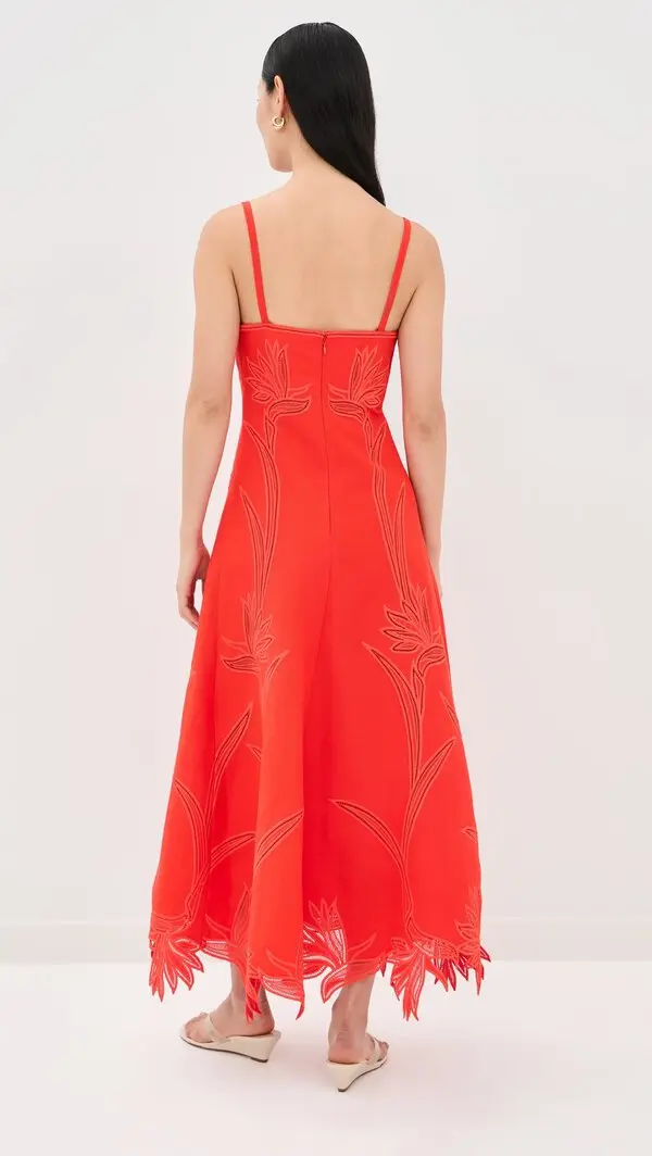 Simkhai Ellery Embroidered Bustier Midi Dress