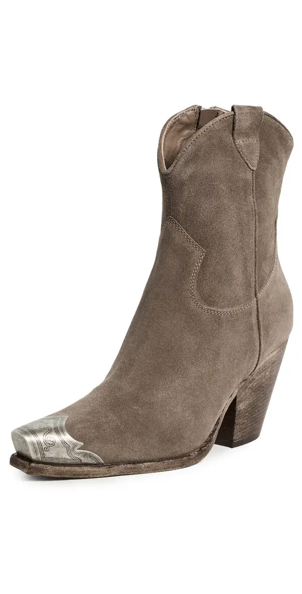 Free People Brayden Western Boots - Taupe Suede