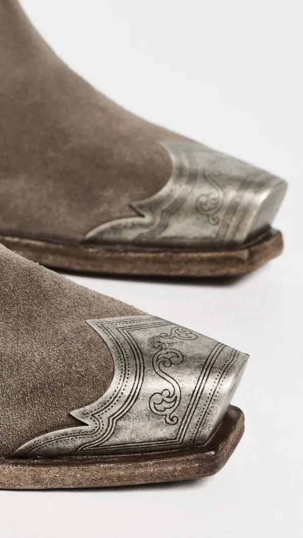 Free People Brayden Western Boots - Taupe Suede