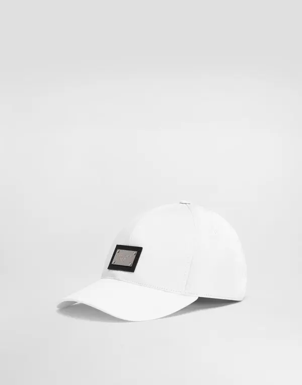 Dolce & Gabbana Cotton Baseball Cap With Logo Tag - White