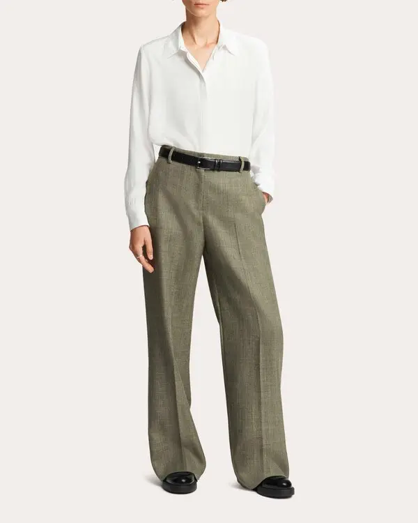 ARGENT Soho Herringbone Wool Creased Trousers - Grey