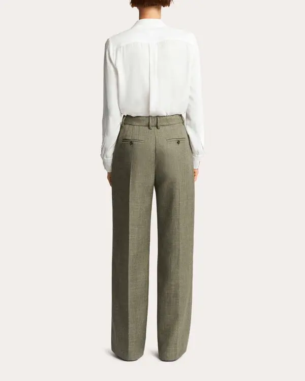 ARGENT Soho Herringbone Wool Creased Trousers - Grey