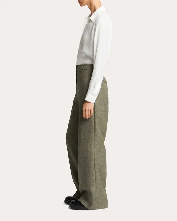 ARGENT Soho Herringbone Wool Creased Trousers - Grey