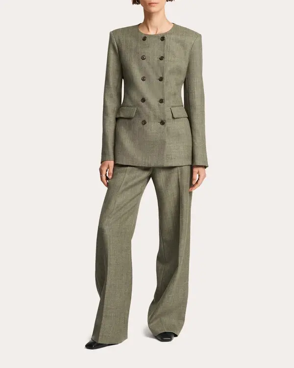 ARGENT Soho Herringbone Wool Creased Trousers - Grey