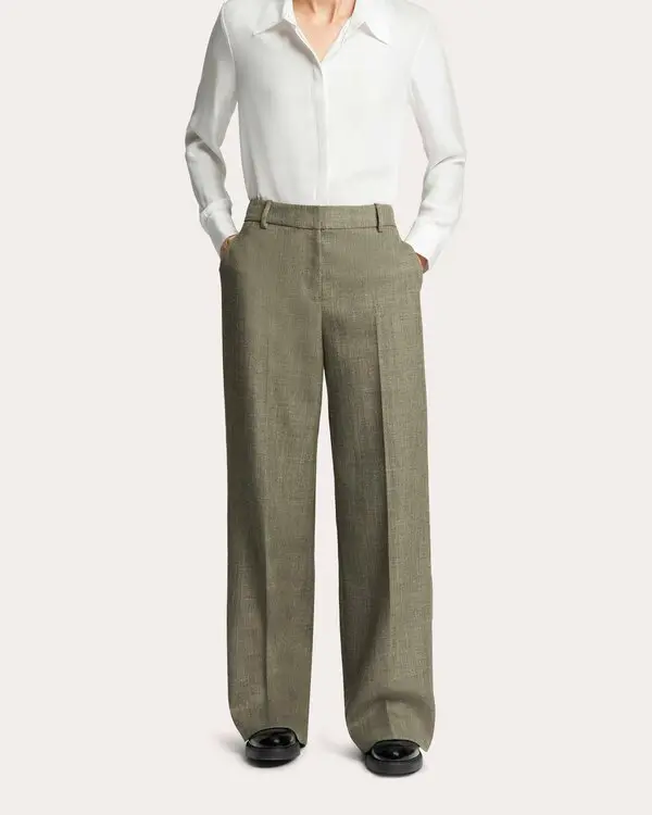 ARGENT Soho Herringbone Wool Creased Trousers - Grey