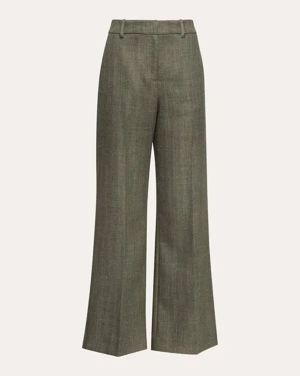 ARGENT Soho Herringbone Wool Creased Trousers - Grey