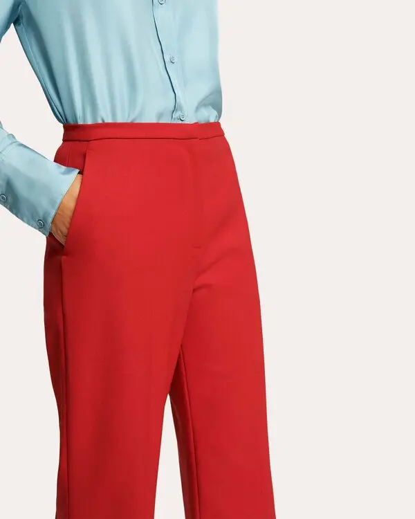 ARGENT Prince Heavy Wool Twill Creased Trousers - Red