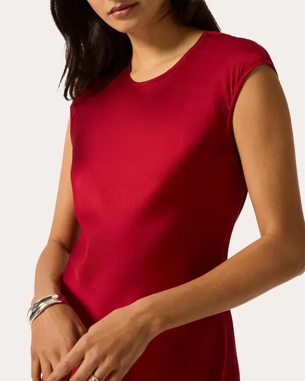 ARGENT Silk Charmeuse Bias-cut Slip Dress - Red