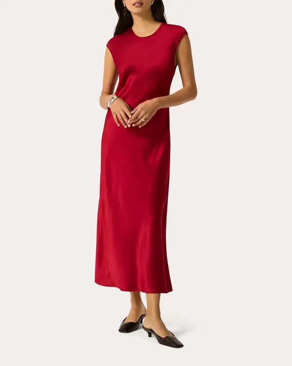 ARGENT Silk Charmeuse Bias-cut Slip Dress - Red