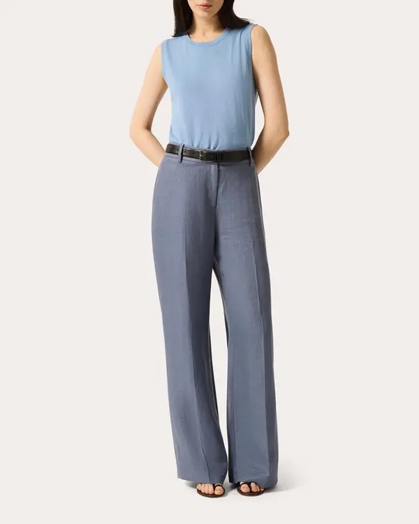 ARGENT Fine Knit Wool-silk Sleeveless Top
