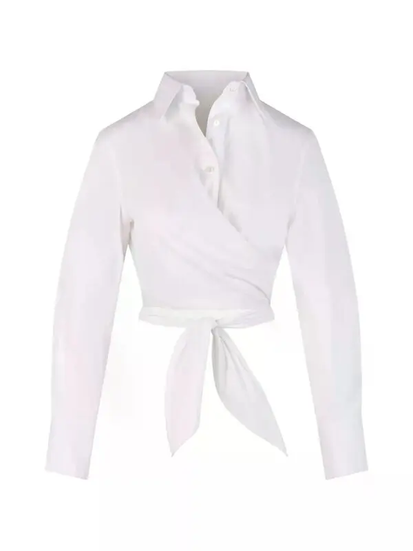 Monse Wrap Cropped Shirt - White